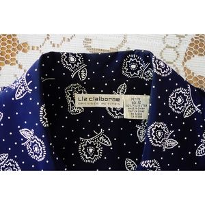 Vintage | Dresses | Vintage Blue White Floral Pattern Midi Dress L Xl ...